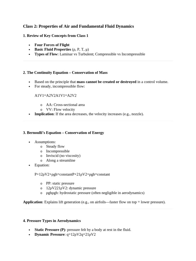 Class 2 Introduction To Aerodynamics Pdf