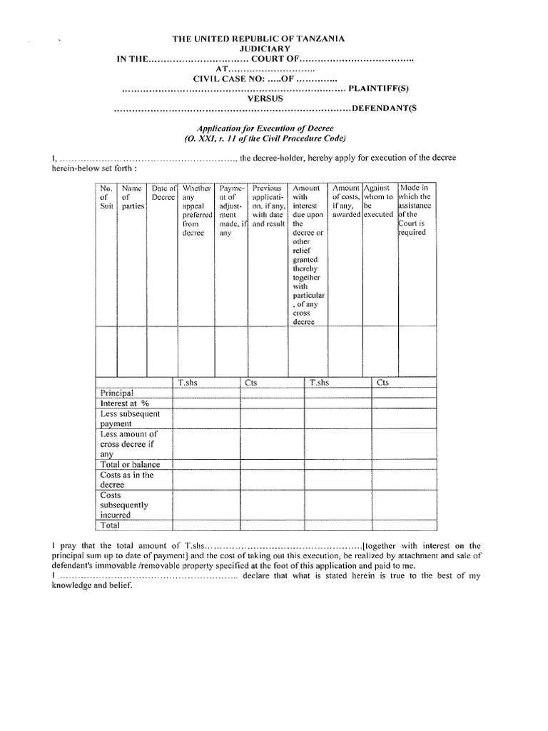 Execution Form | PDF