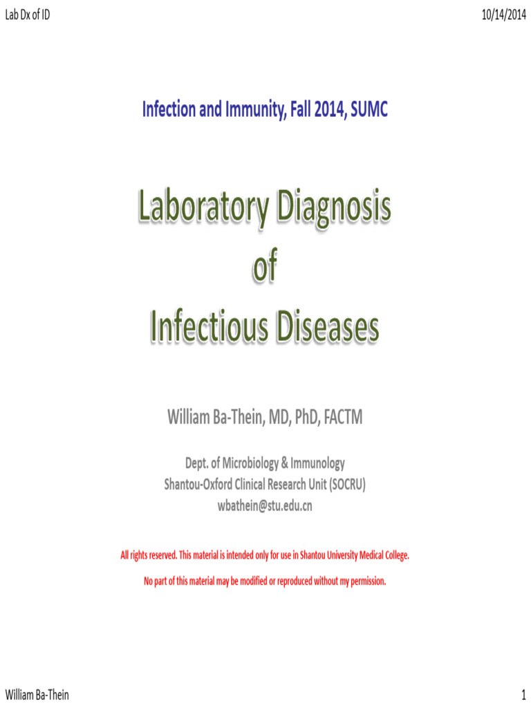 Lab DX of Infectious Disease | PDF | Infection | Growth Medium