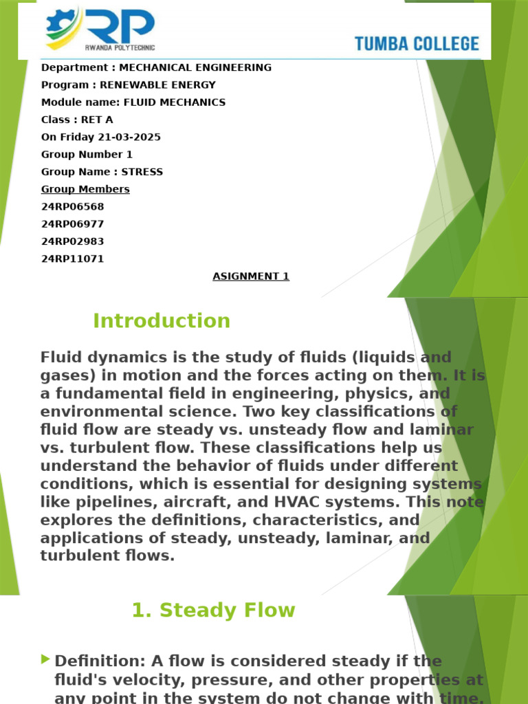 STERSS Ppt | PDF | Fluid Dynamics | Turbulence