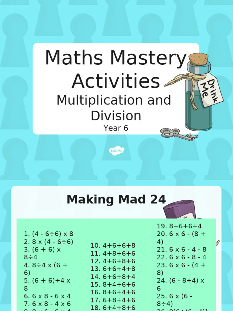 T2 M 1770 Maths Mastery Activities Year 6 Multiplication and Division ...