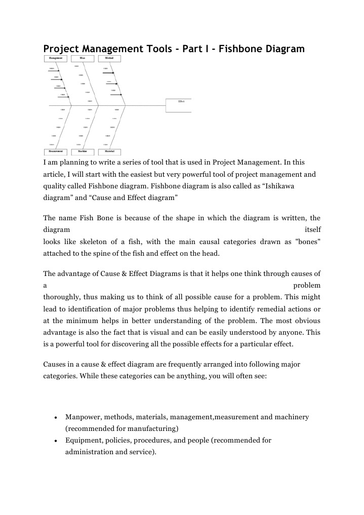Project Management Tools Fishbone Diagram | PDF | Causality | Epistemology