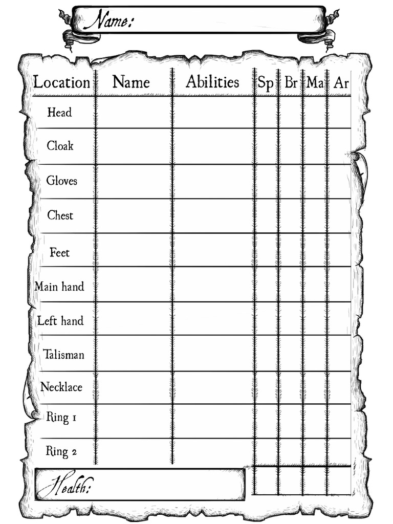 DQ 4 Character Sheet | PDF