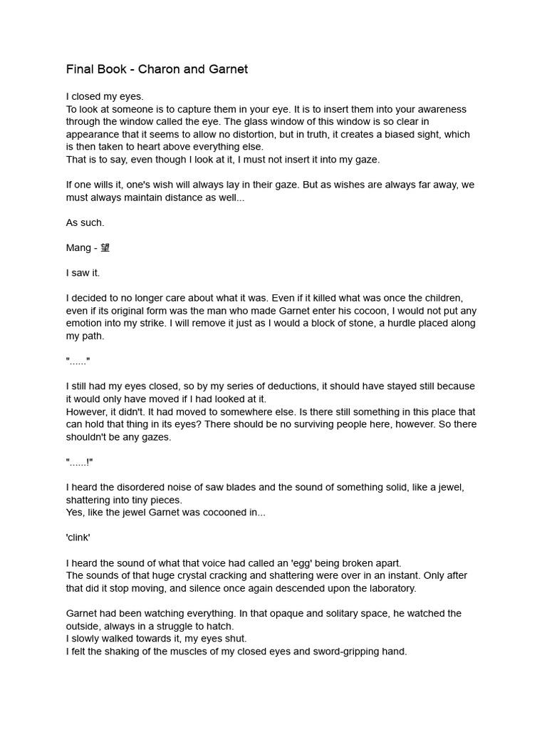 Final Book - Charon and Garnet | PDF