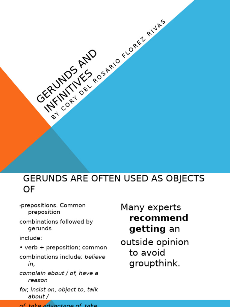 Gerunds and Infinitives | PDF | Verb | Semantic Units