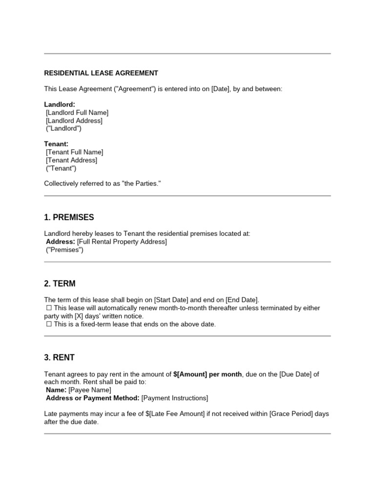 Residential Lease Agreement | PDF | Lease | Leasehold Estate