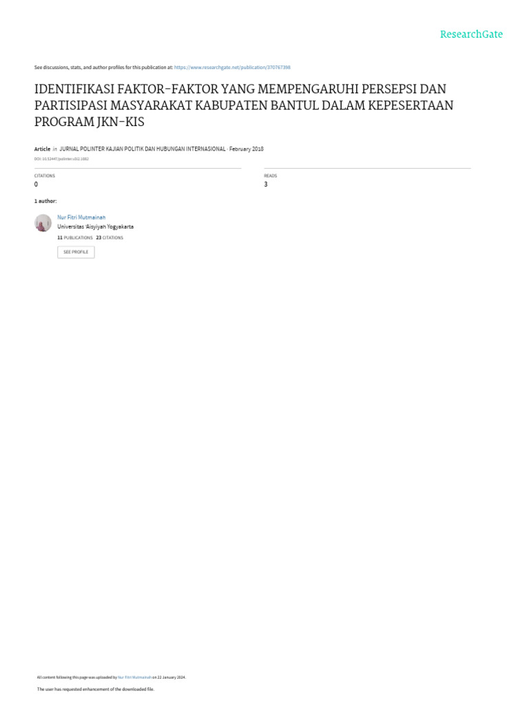 Identifikasi Faktor-Faktor Yang Mempengaruhi Perse | PDF