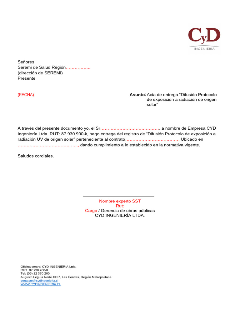 Acta de Entrega Difusión Protocolos MINSAL RUV 2024 SEREMI | PDF