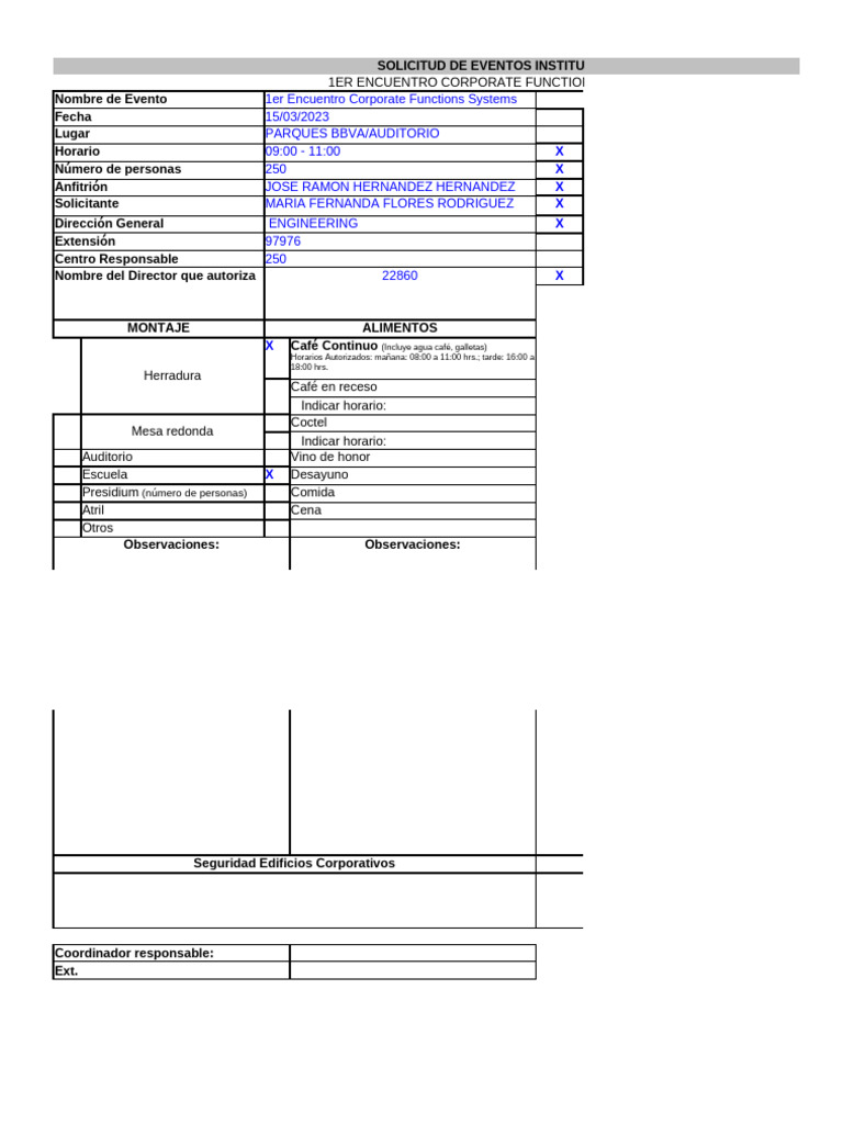 Solicitud de Eventos 22860 | PDF
