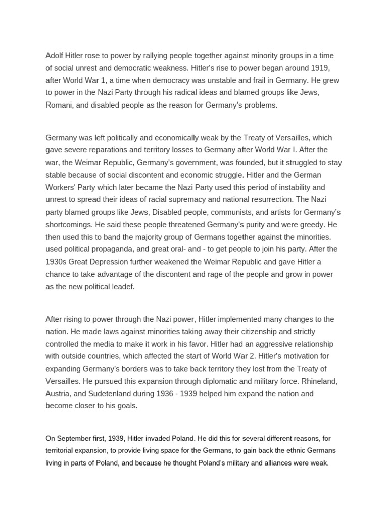 Adolf Hitlers Rise To Power | PDF | Nazi Germany | Adolf Hitler