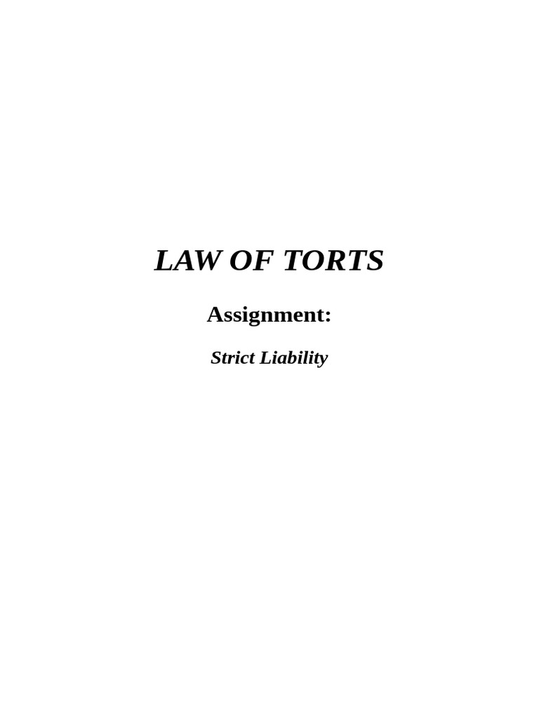 Strict Liability in Tort Law Cases | PDF | Strict Liability | Negligence