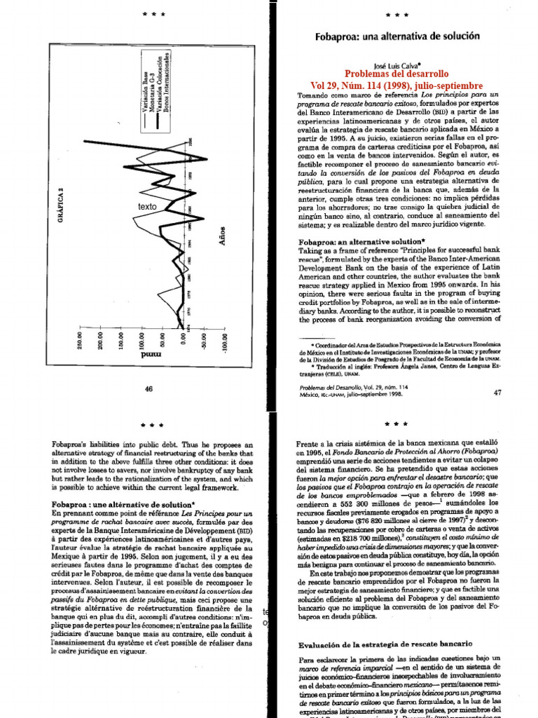 Calva 1998 Fobaproa Una Alternativa de Solución | PDF