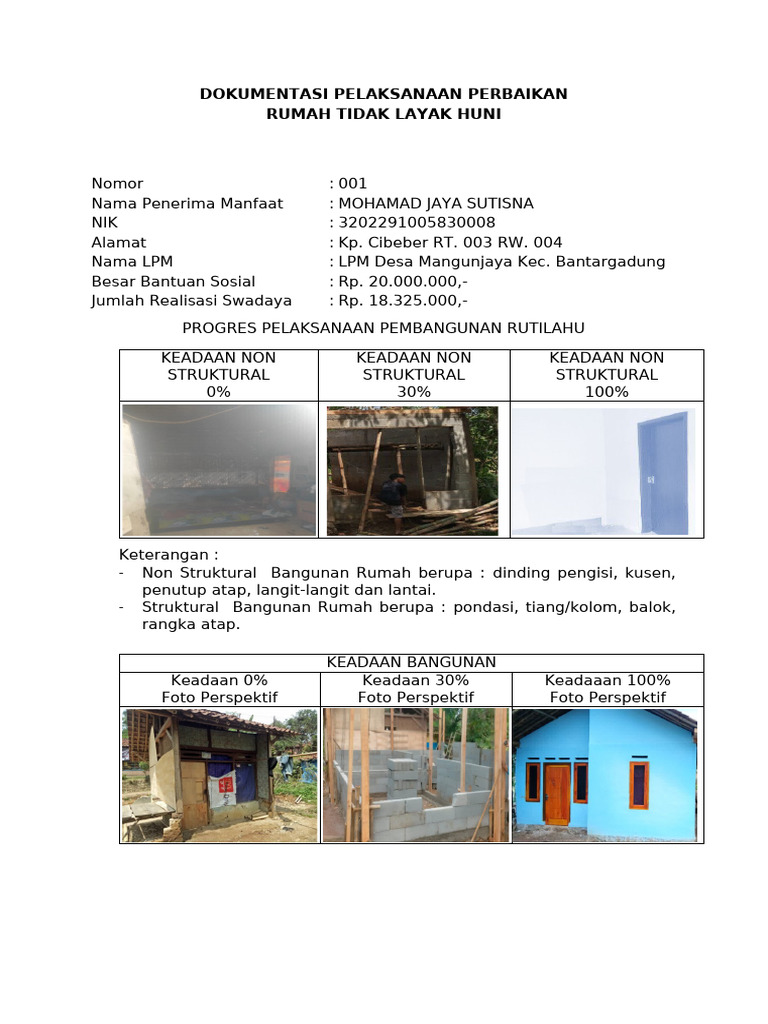 Contoh Dokumentasi Perbaikan Rutilahu | PDF