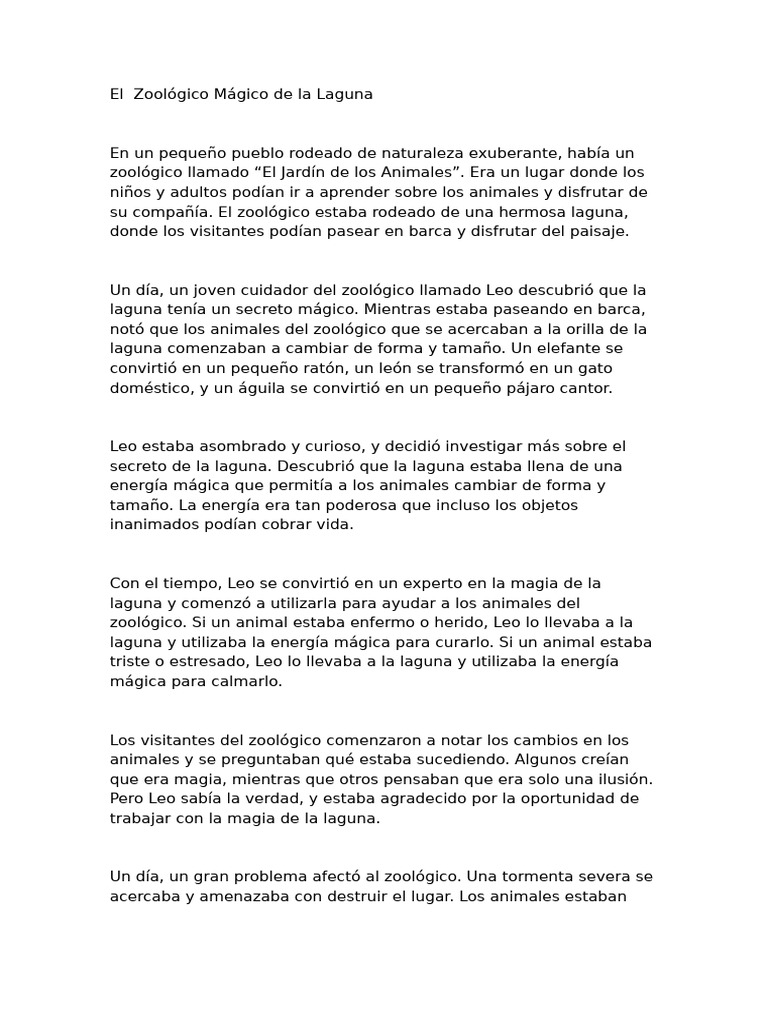 Magia en el Zoológico de la Laguna | PDF | zoo