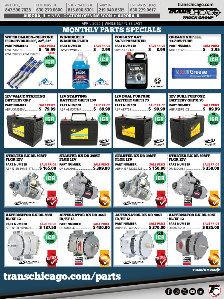 Apr2025 DTNA Parts Specials | PDF | Gas Technologies | Turbomachinery