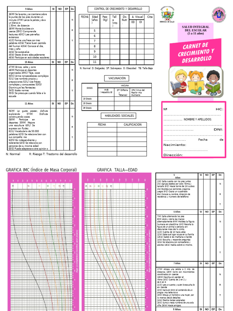 Carnet de Cred Escolar NIÑA | PDF | Salud pública