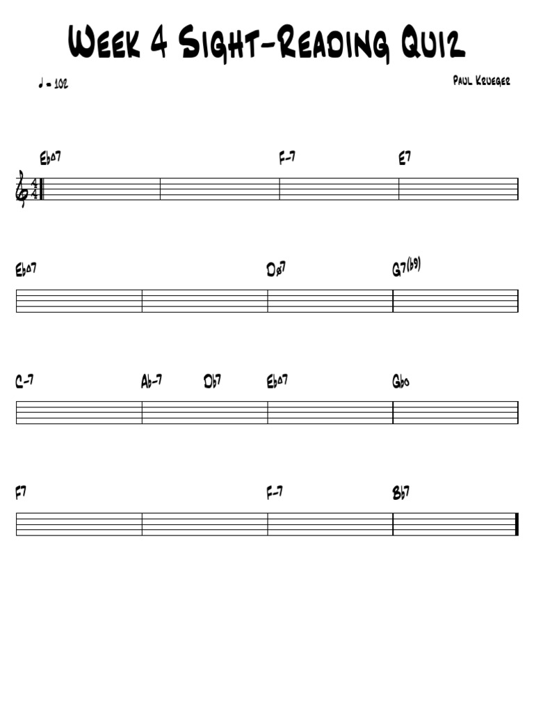 Week 4 Sight-Reading Quiz | PDF