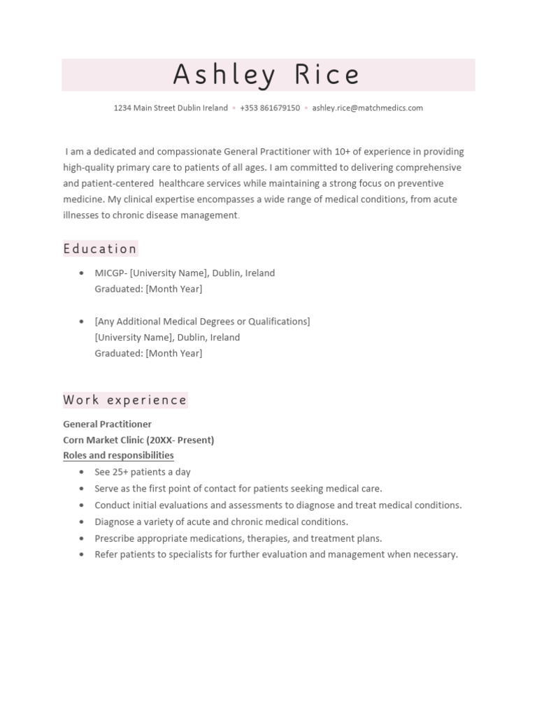 Sample CV For CV Writing | PDF