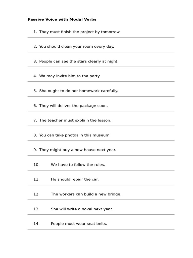 Passive Voice With Modal Verbs | PDF | Grammar | Linguistics