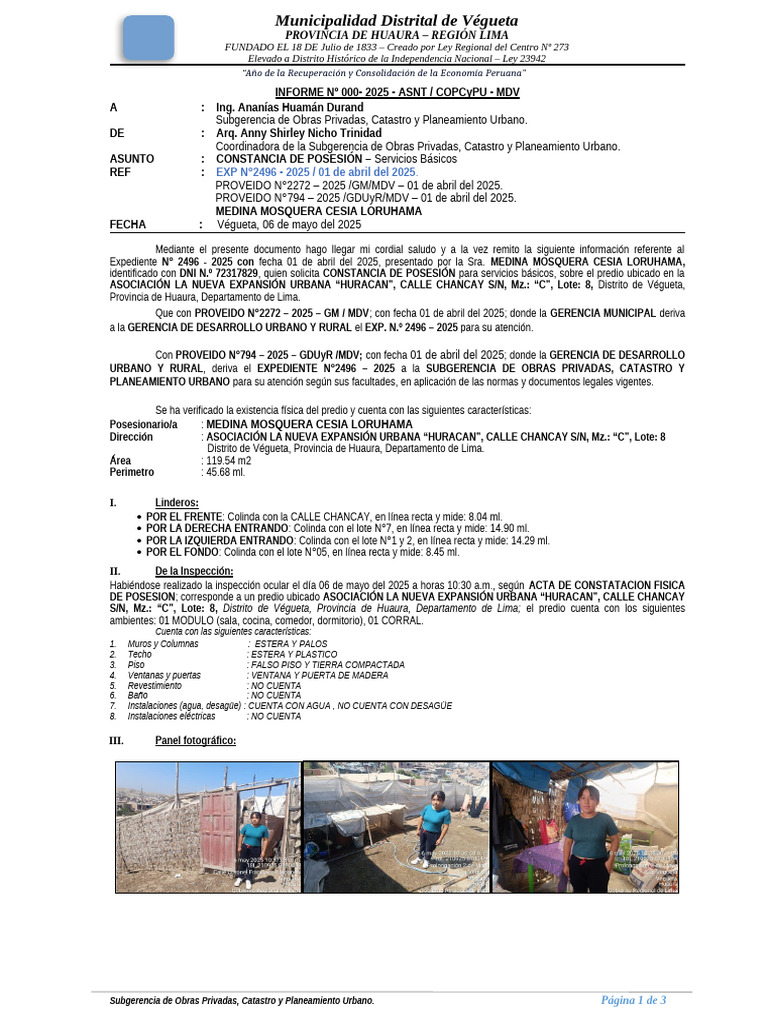 01.informe #000 - 2025 - Const. Posesion-Medina Mosquera Cesia Loruhama ...