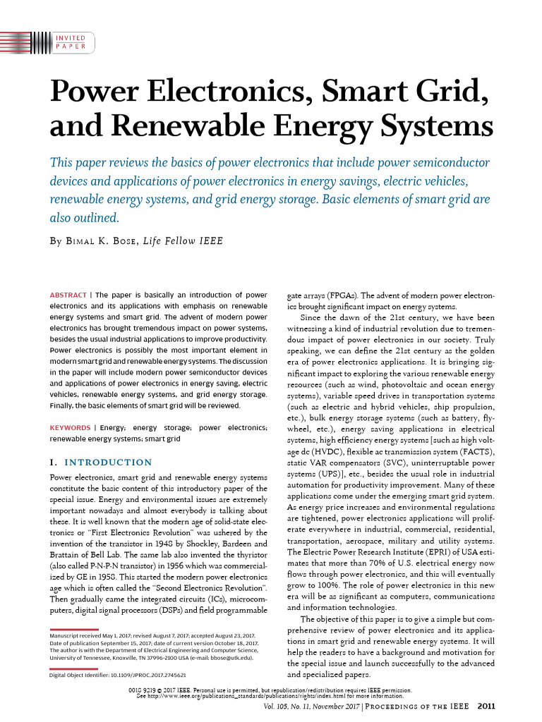 2017-Power Electronics, Smart Grid, and Renewable Energy Systems | PDF | Power Electronics ...