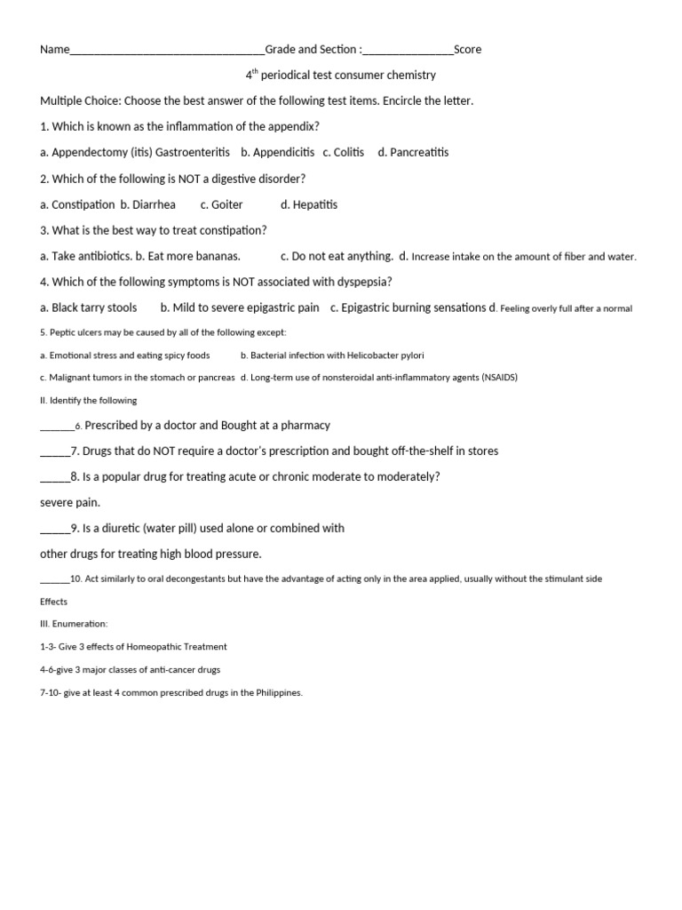 4th Periodical Test | PDF