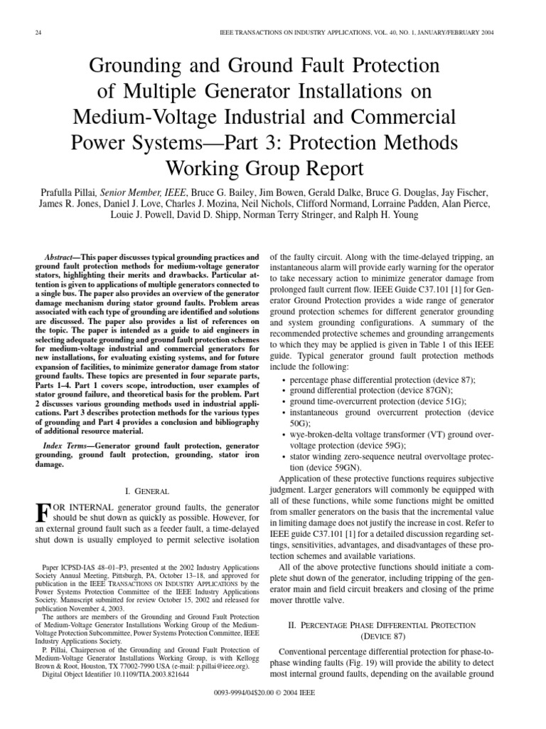 2004-Grounding and Ground Fault Protection-Part 3 | PDF | Transformer ...