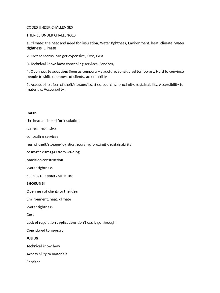 Codes Under Challenges | PDF