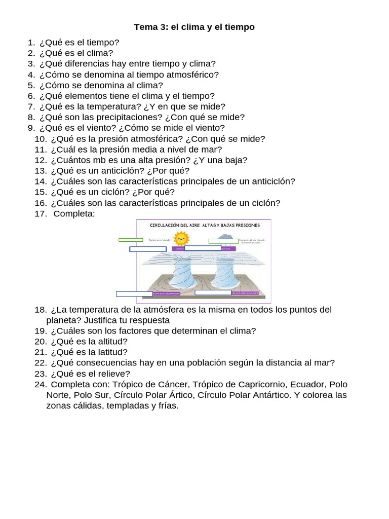 Tema 3 | PDF | Clima | Clima templado