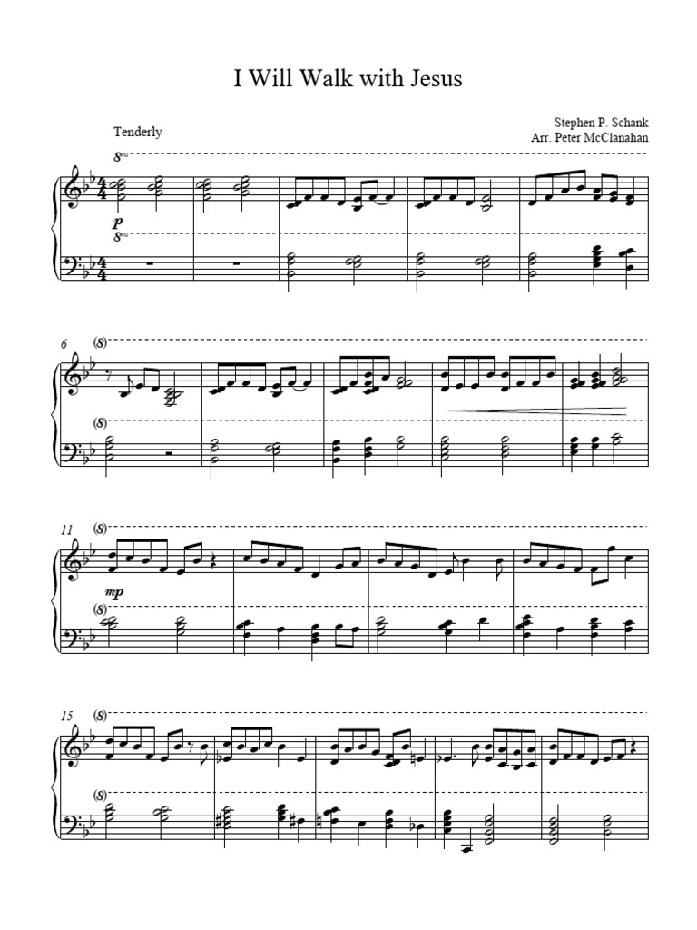 I Will Walk with Jesus Sheet Music | PDF | Elements Of Music