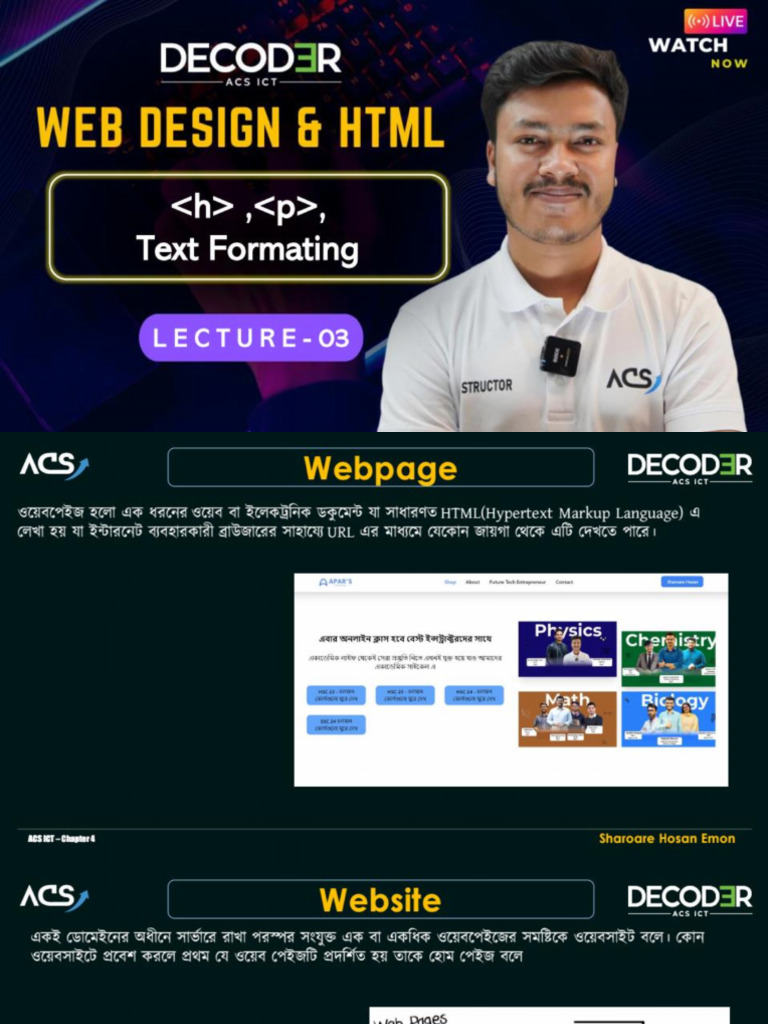 HTML 3 Lecture Emon Vai | PDF