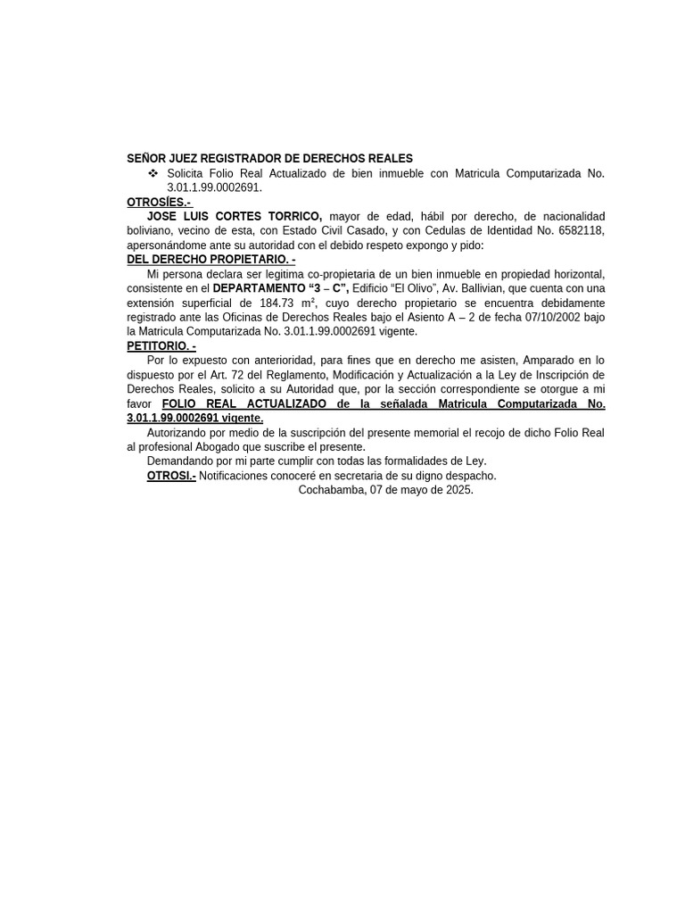 Solicitud de Folio Real 3 Actualizado | PDF