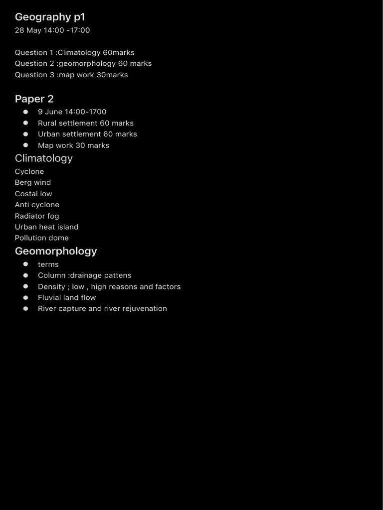 Geography Exam Overview and Topics | PDF