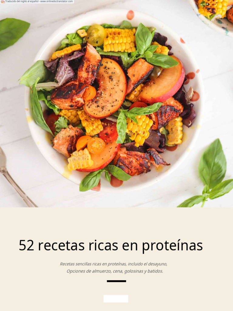 52 Recetas Altas en Proteínas | PDF | ensalada | Ingredientes de comida