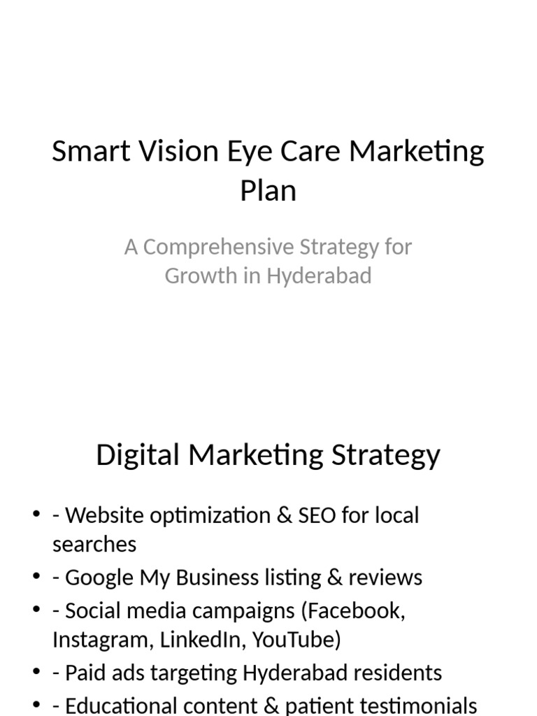 Smart Vision Eye Care Marketing Plan | PDF