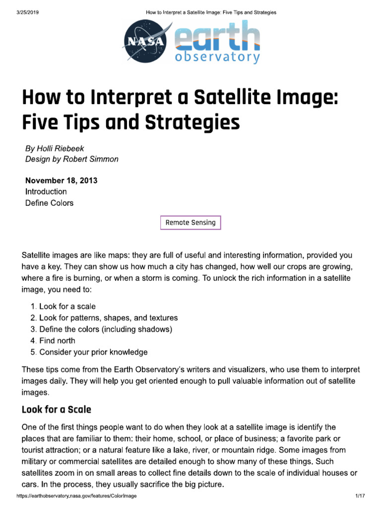 How to Interpret a Satellite Image | PDF