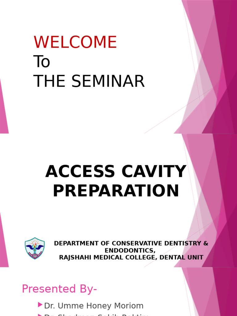 Access Cavity Preparation in Endodontics | PDF | Dental Anatomy ...