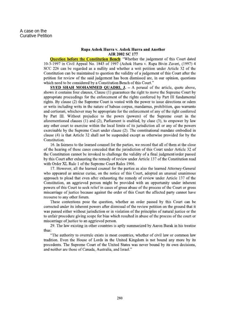 Rupa Ashok Hurra Case | PDF