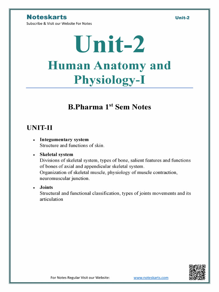 Unit 2 B Pharma 1st Sem Hap Unit 2 By Noteskarts Pdf