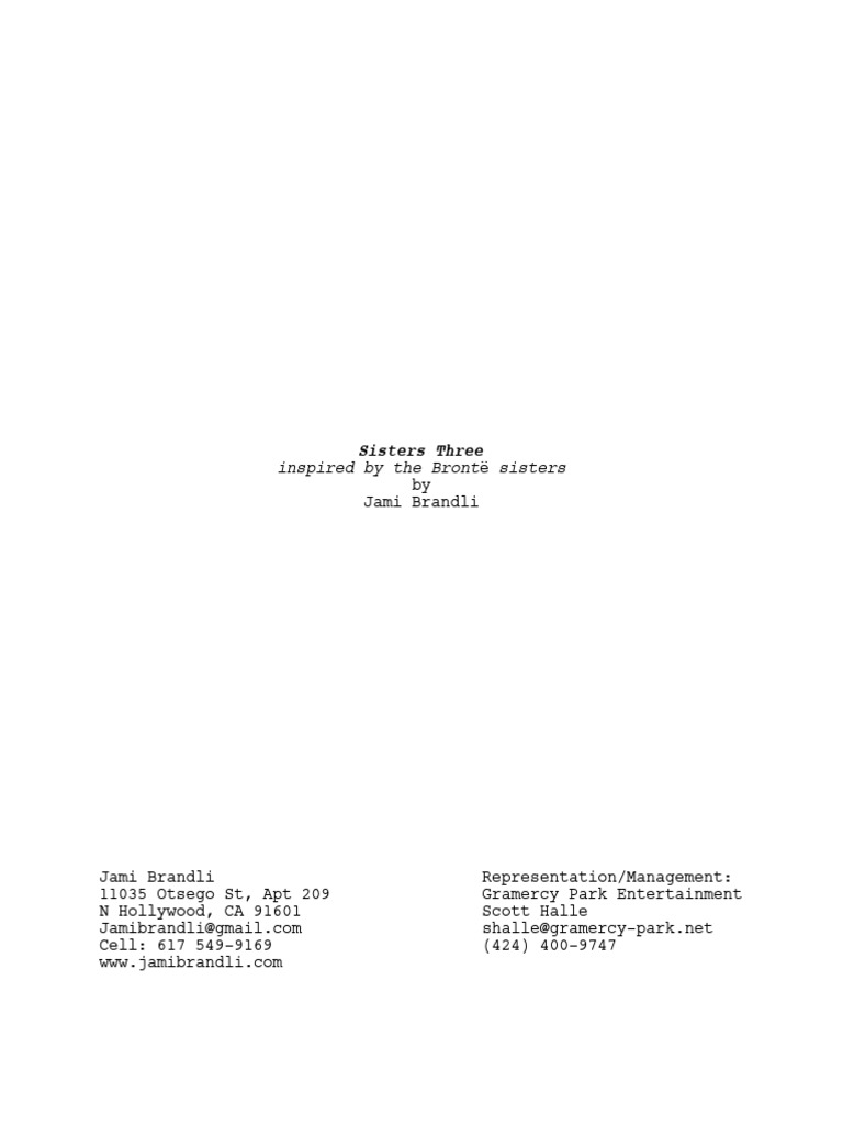 Sisters Three by Jami Brandli - Nov 2016 | PDF