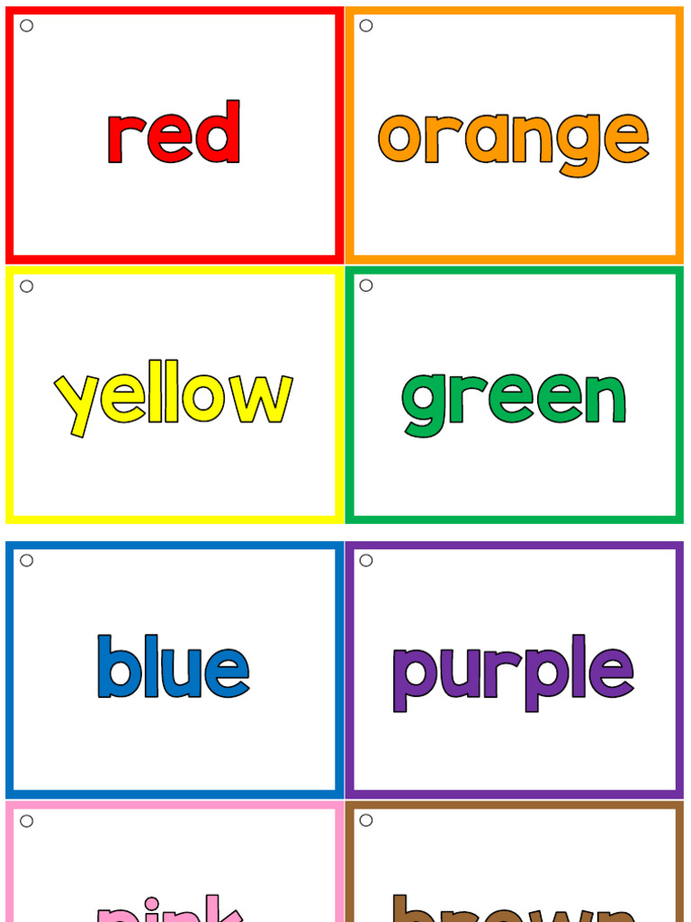ColorWordFlashcardsin3LevelsFreebie 1 | PDF