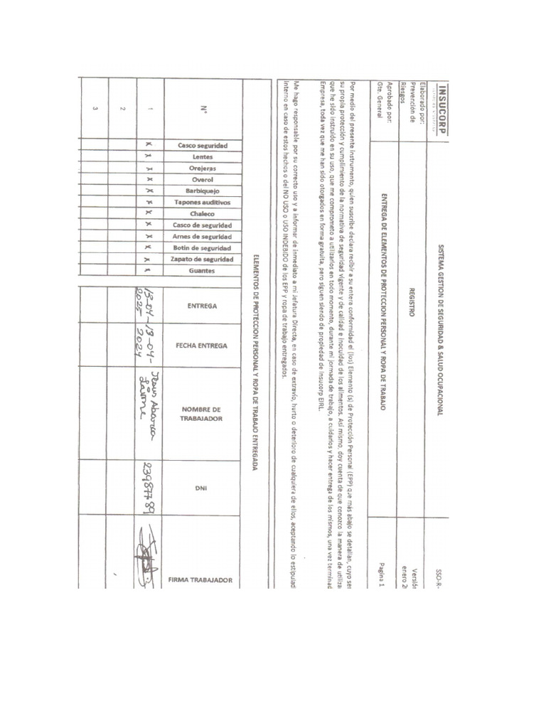 Registro Epp . | PDF