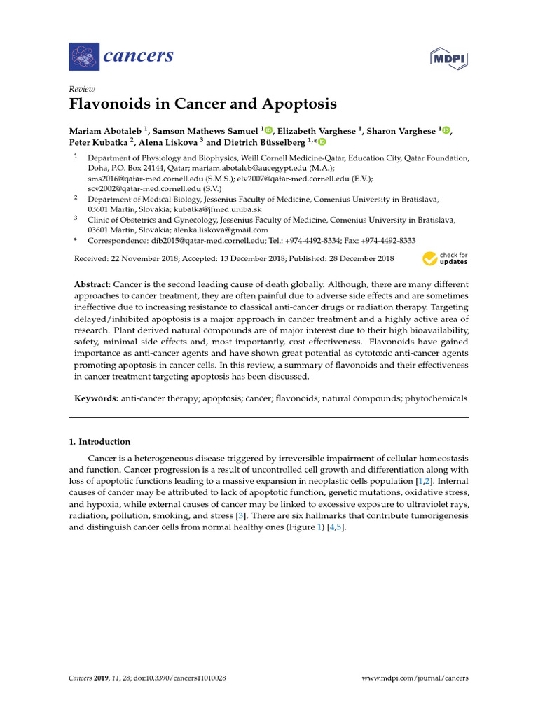 Flavonoids in Cancer and Apoptosis | PDF | Apoptosis | Bcl 2