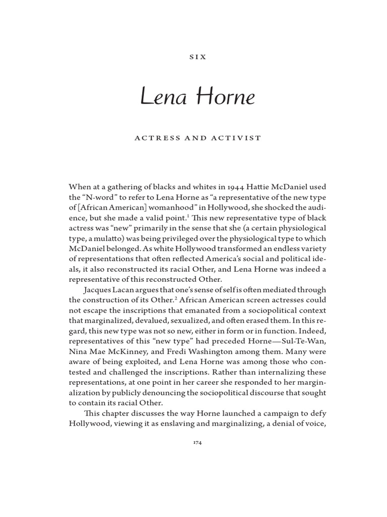 Charlene Regester on Lena Horne | PDF