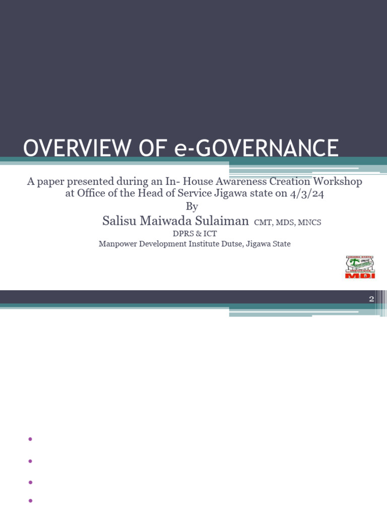 E-Governance Over View | PDF | Government | Governance