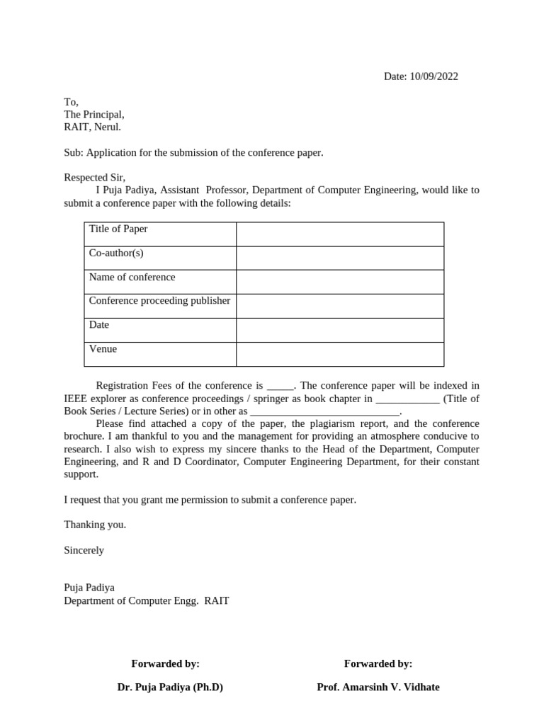 Conference Paper Submission Request | PDF