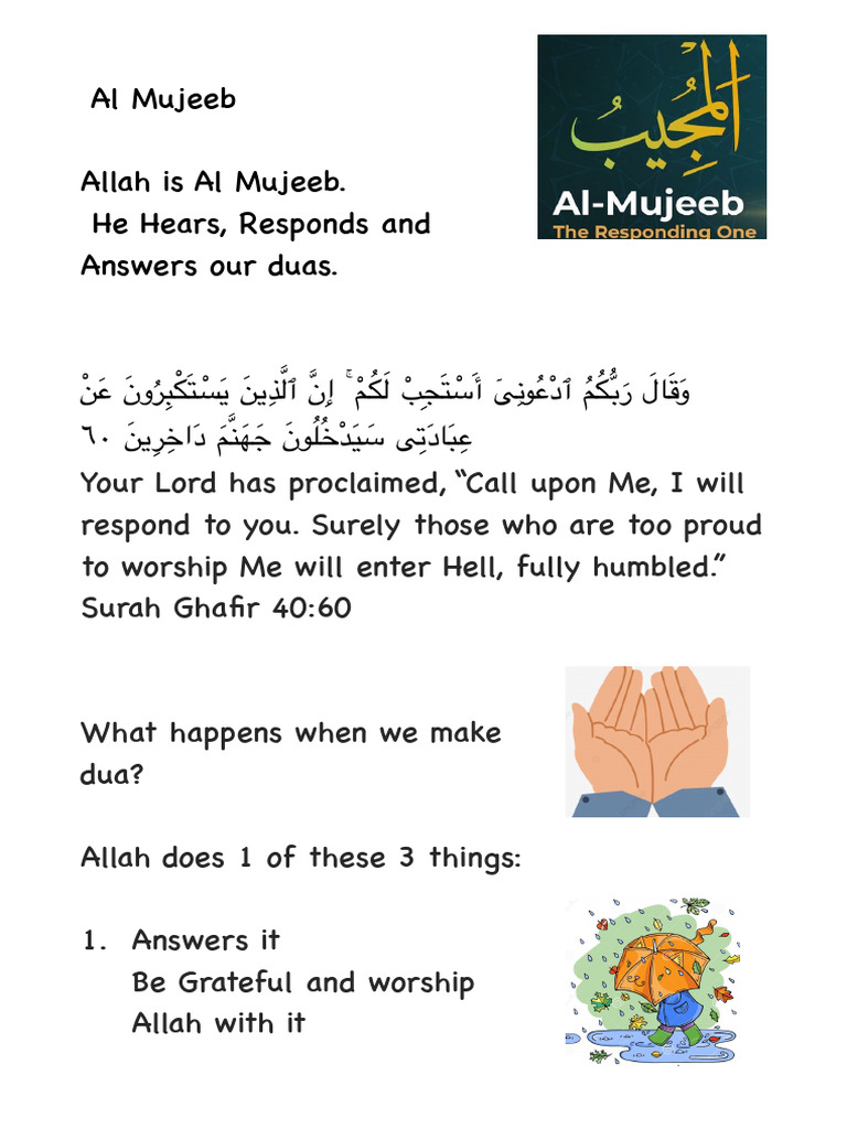 Al Mujeeb Names of Allah | PDF | Monotheistic Religions | Semitic Words ...