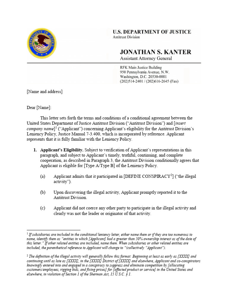 United States Department of Justice Antitrust División | PDF | Title 18 ...