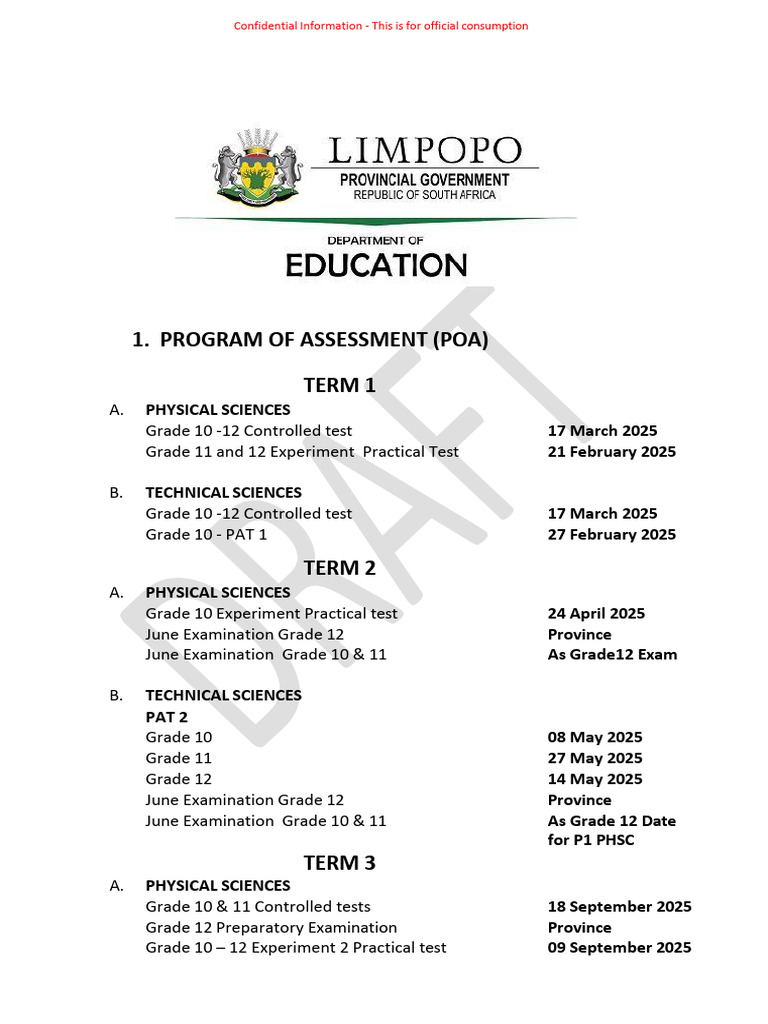 2025 Limpopo PHSC - TSCE POA | PDF