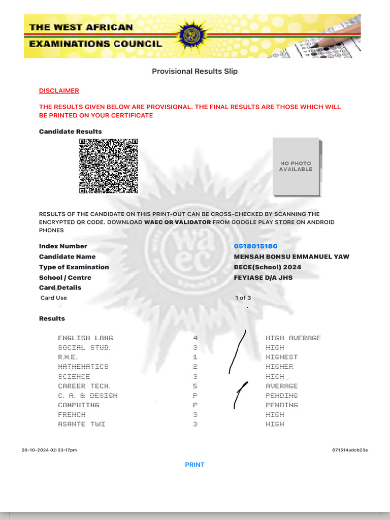 WAEC Candidate EResults | PDF